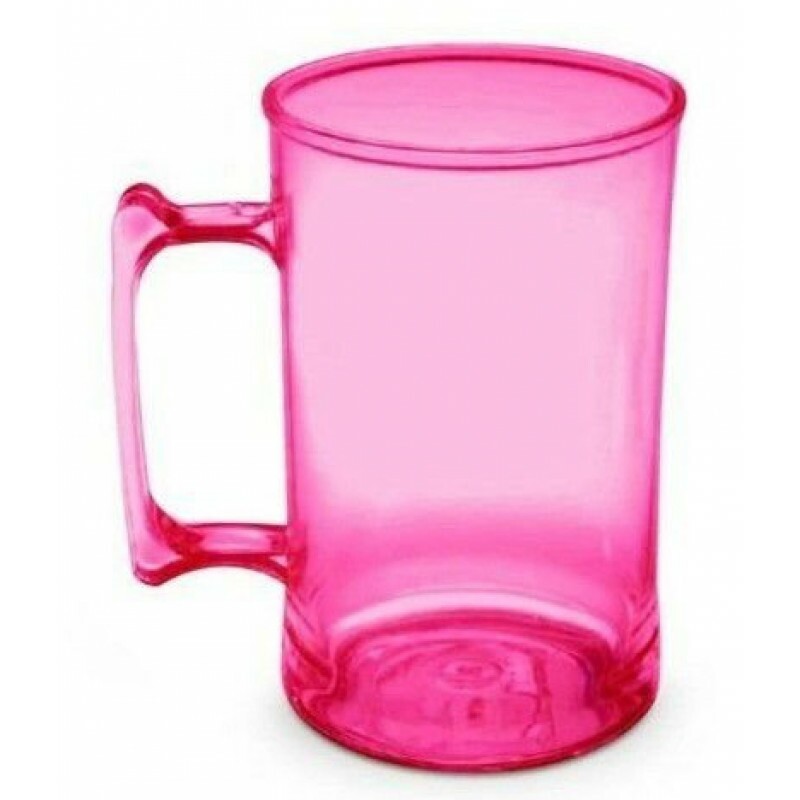 Caneca Acrílica 300ml Rosa Translucido - Unidade