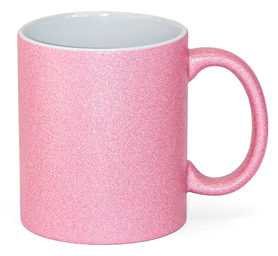 CANECA GLITTER ROSA PARA SUBLIMAÇÃO - NOVA