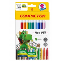 CANETA COMPACTOR HIDROGRAFICA NEOPEN GIGANTE 12 CORES